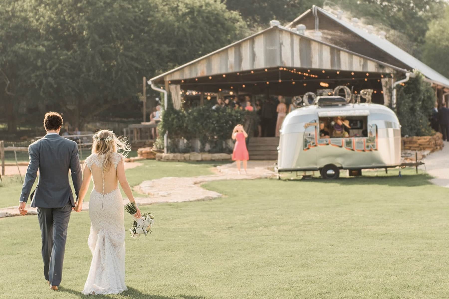 Gruene Estates Wedding Photo Booth with Silvercloud Photo Booth Trailer